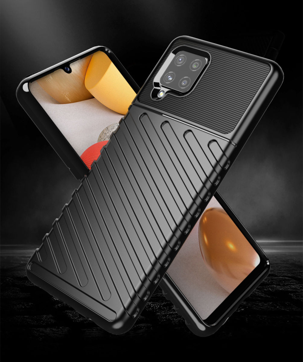 Samsung Galaxy A42 Twill Thunder Texture Back Cover Zwart | GSMpunt.nl