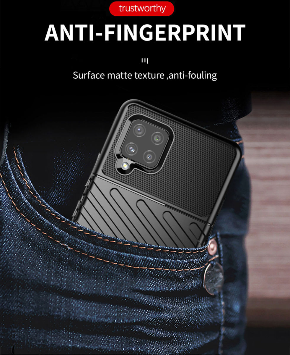 Samsung Galaxy A42 Twill Thunder Texture Back Cover Zwart | GSMpunt.nl