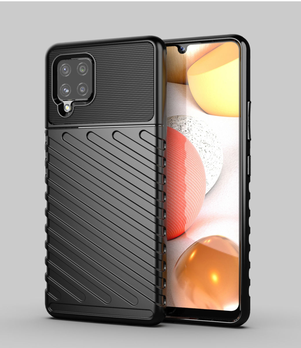 Samsung Galaxy A42 Twill Thunder Texture Back Cover Zwart | GSMpunt.nl
