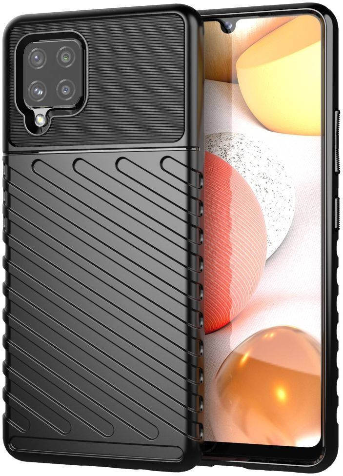 Samsung Galaxy A42 Twill Thunder Texture Back Cover Zwart | GSMpunt.nl