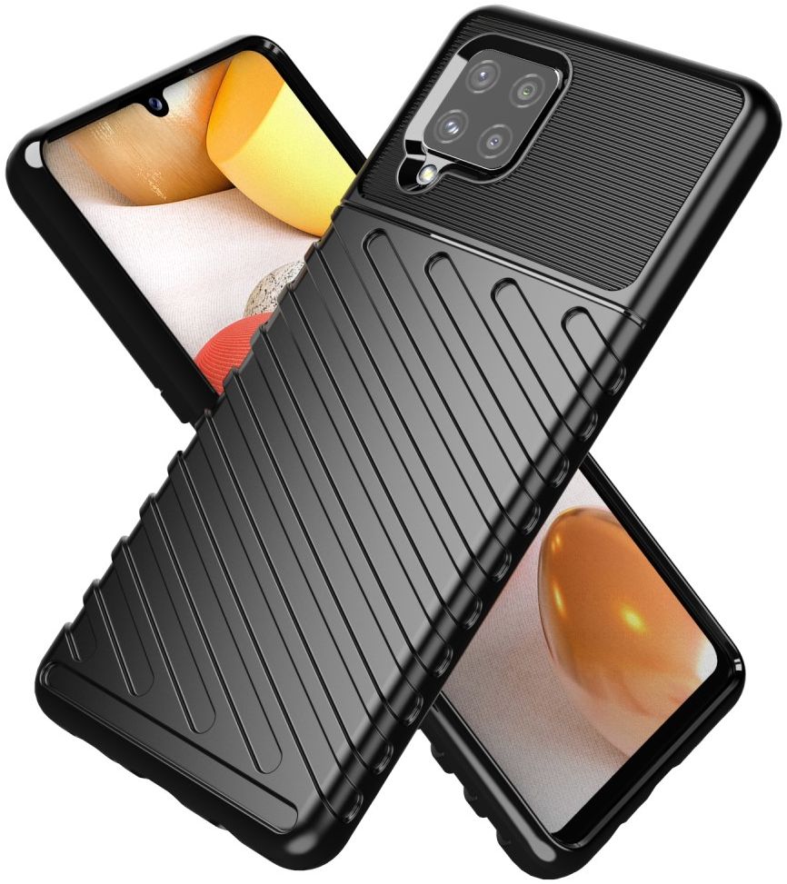 Samsung Galaxy A42 Twill Thunder Texture Back Cover Zwart | GSMpunt.nl