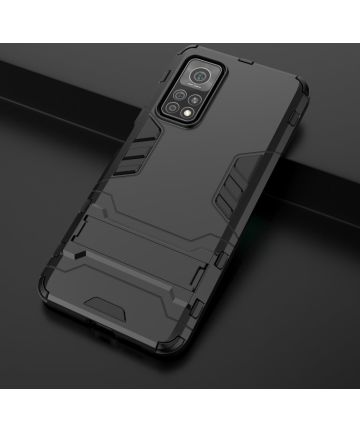 Xiaomi Mi 10T / Mi 10Pro Shockproof Backcover Met Kickstand Zwart ...