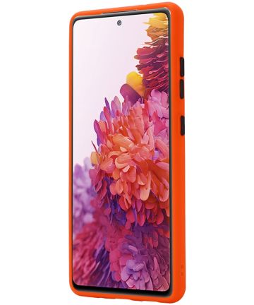 Samsung Galaxy S20 FE Hoesje Matte Transparant Hybride Oranje | GSMpunt.nl