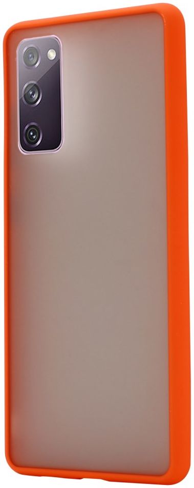 Samsung Galaxy S20 FE Hoesje Matte Transparant Hybride Oranje | GSMpunt.nl
