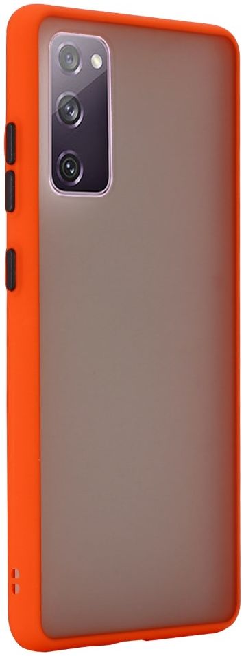 Samsung Galaxy S20 FE Hoesje Matte Transparant Hybride Oranje | GSMpunt.nl