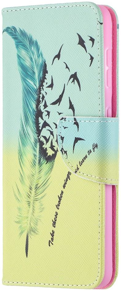 Samsung Galaxy S21 Portemonnee Hoesje met Veer Print | GSMpunt.nl