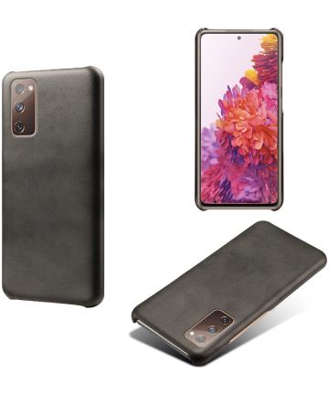 Samsung Galaxy S20 FE Hoesje Back Cover met Kunstleer Coating Zwart ...