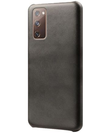 Samsung Galaxy S20 FE Hoesje Back Cover met Kunstleer Coating Zwart ...