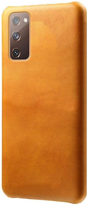 Samsung Galaxy S20 FE Hoesje Back Cover met Kunstleer Coating Oranje | GSMpunt.nl