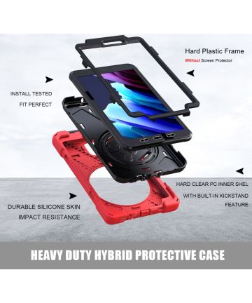 Samsung Galaxy Tab Active 3 Kickstand Hoesje Met Handriem Rood | GSMpunt.nl
