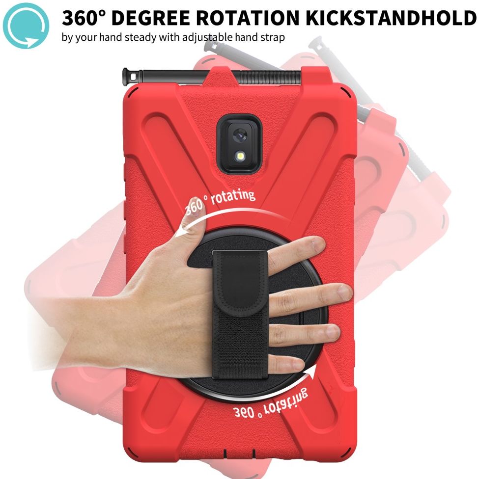 Samsung Galaxy Tab Active 3 Kickstand Hoesje Met Handriem Rood | gsmpunt