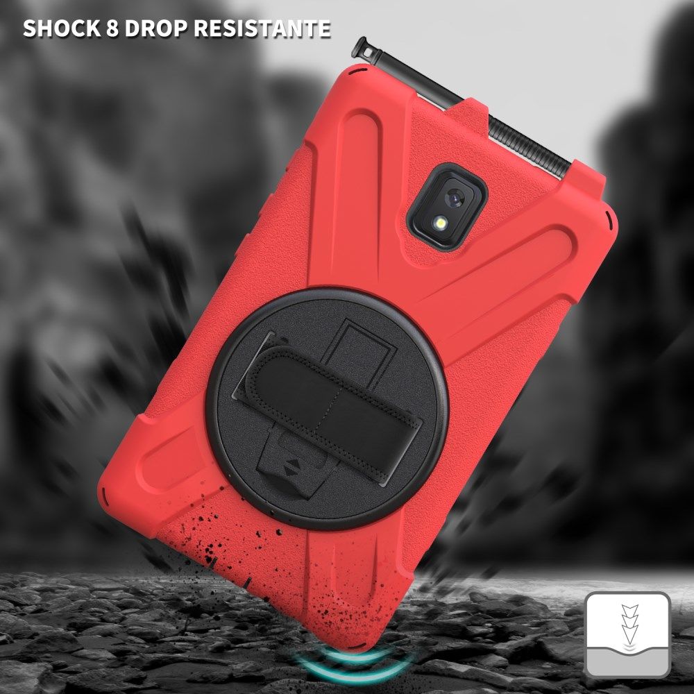 Samsung Galaxy Tab Active 3 Kickstand Hoesje Met Handriem Rood | gsmpunt