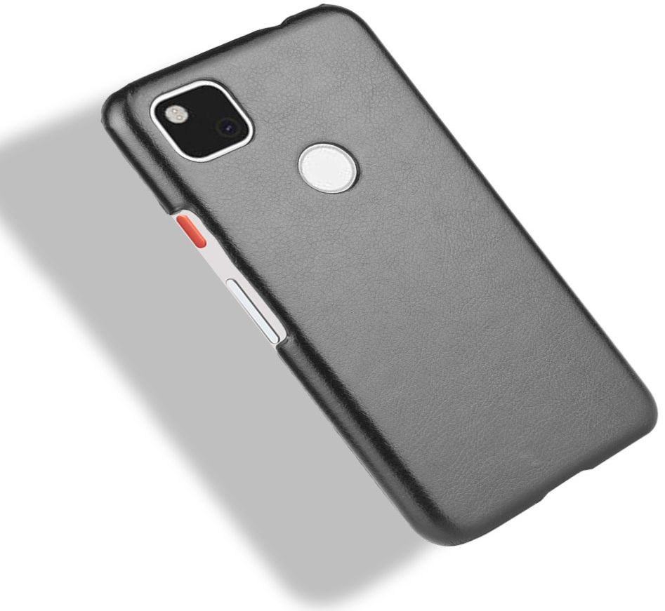 Google Pixel 4A Hoesje Litchi Skin Back Cover Zwart | GSMpunt.nl