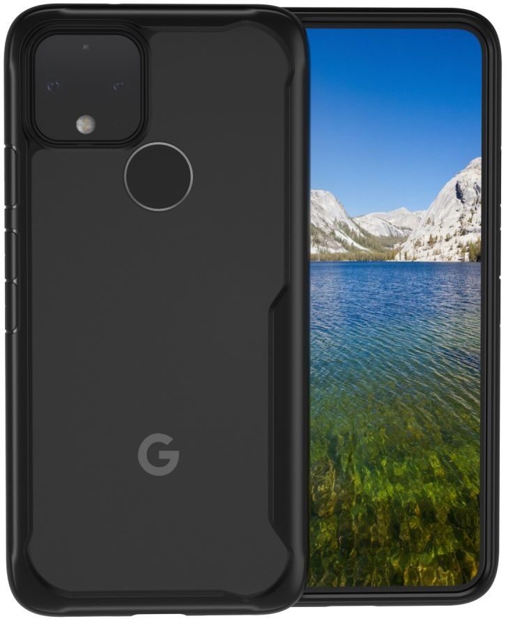 Google Pixel 5 Hoesje Hybride Back Cover Shock Proof Zwart | gsmpunt