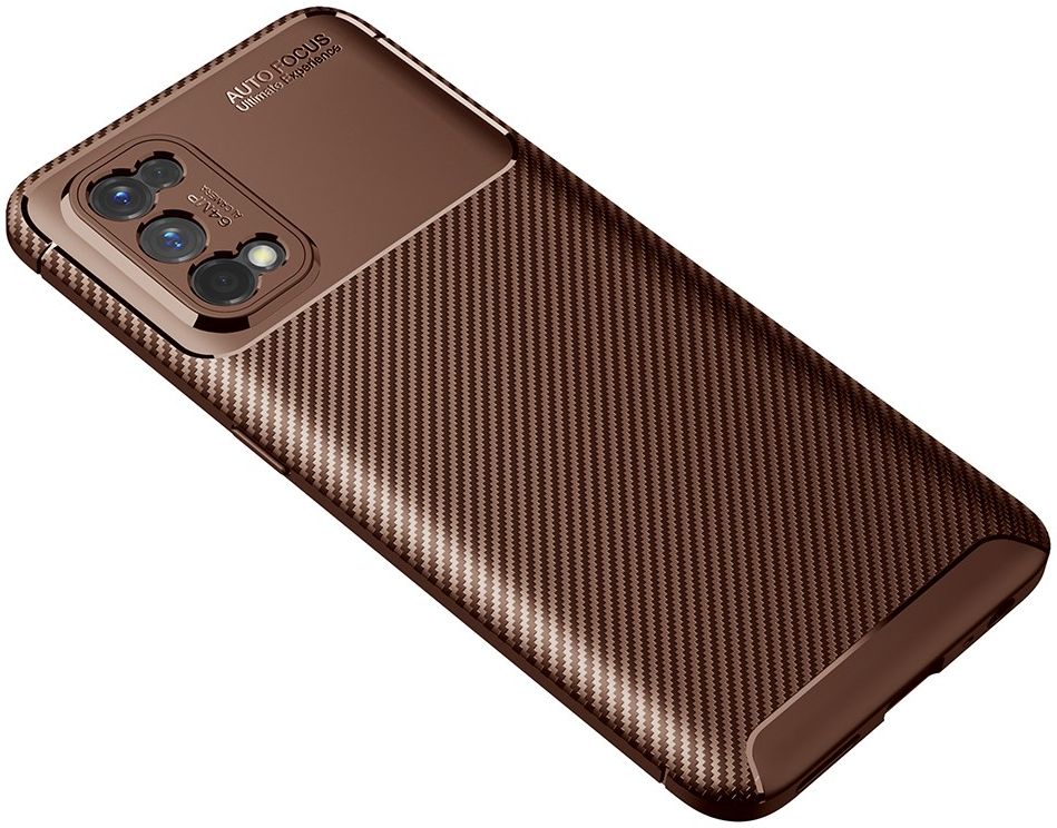 Realme 7 Pro Hoesje Siliconen Carbon TPU Back Cover Bruin | GSMpunt.nl