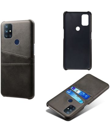 OnePlus Nord N10 Hoesje Back Cover met Kaarthouder Zwart | GSMpunt.nl