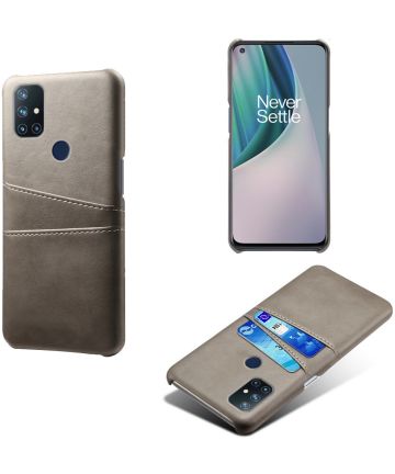 OnePlus Nord N10 Hoesje Back Cover met Kaarthouder Grijs | GSMpunt.nl