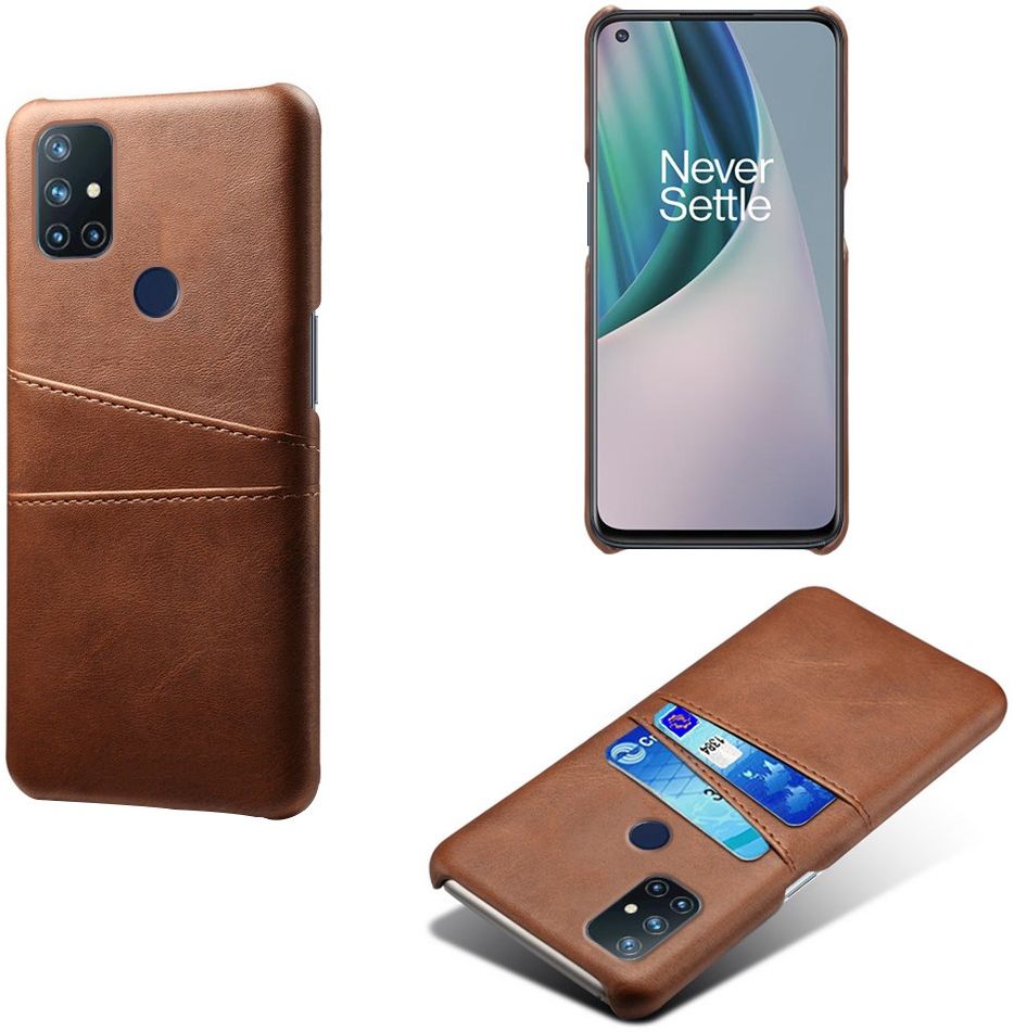 OnePlus Nord N10 Hoesje Back Cover met Kaarthouder Bruin | GSMpunt.nl