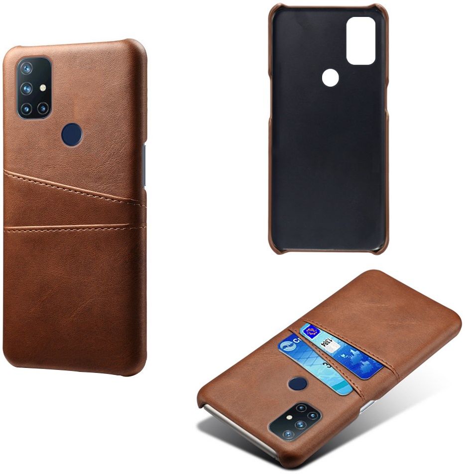 OnePlus Nord N10 Hoesje Back Cover met Kaarthouder Bruin | GSMpunt.nl