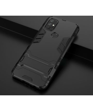 OnePlus Nord N10 Hoesje Shock Proof Back Cover Met Kickstand Zwart ...