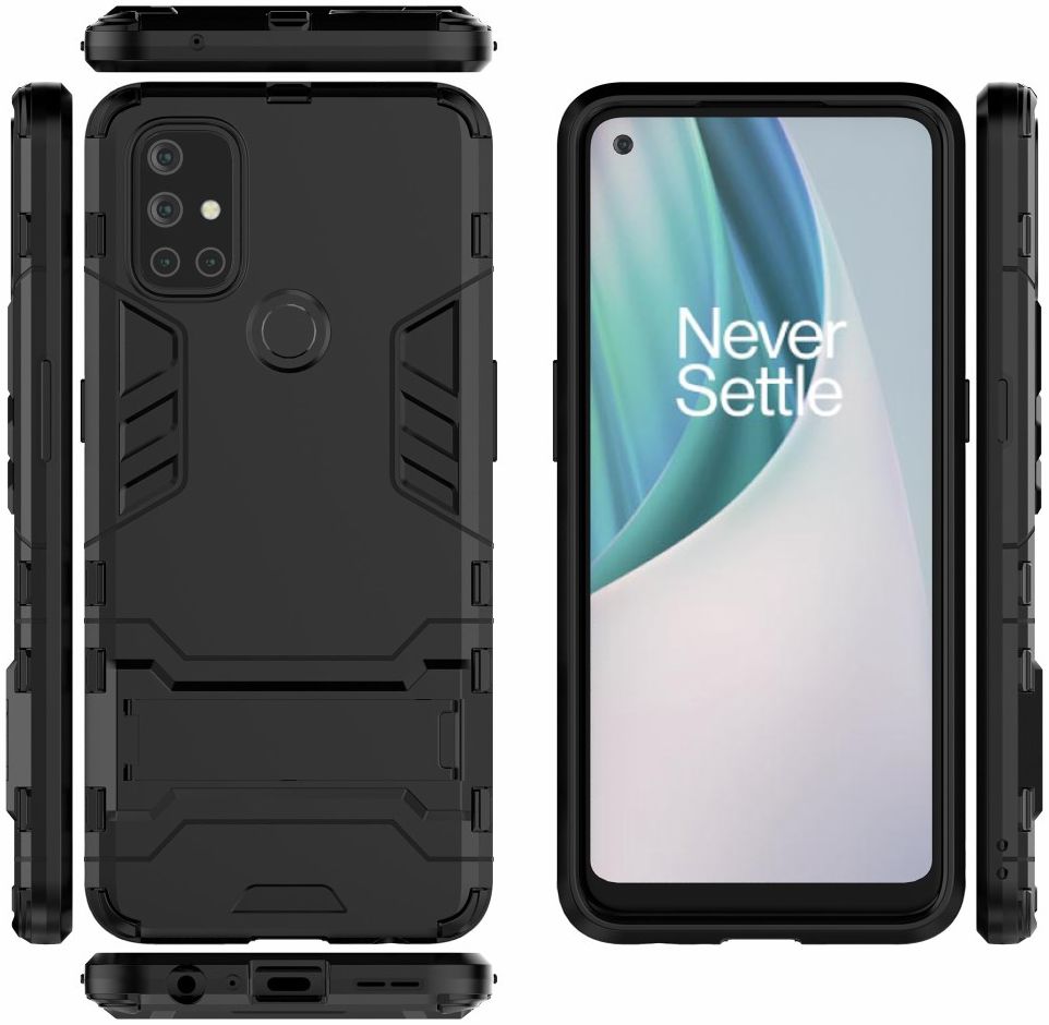 OnePlus Nord N10 Hoesje Shock Proof Back Cover Met Kickstand Zwart ...