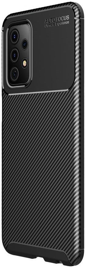 Samsung Galaxy A72 Hoesje Siliconen Carbon TPU Back Cover Zwart | gsmpunt