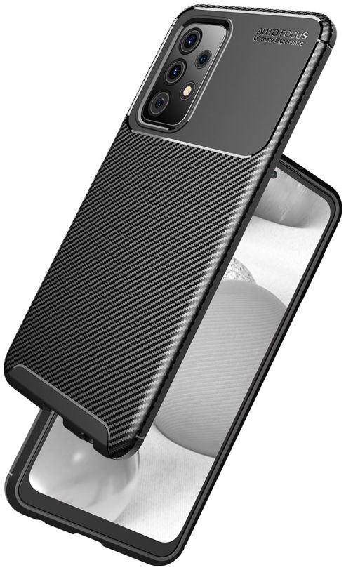 Samsung Galaxy A72 Hoesje Siliconen Carbon TPU Back Cover Zwart | gsmpunt
