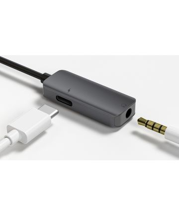 4smarts Active Audio USB-C naar USB-C en 3.5mm Aux Audio Splitter ...