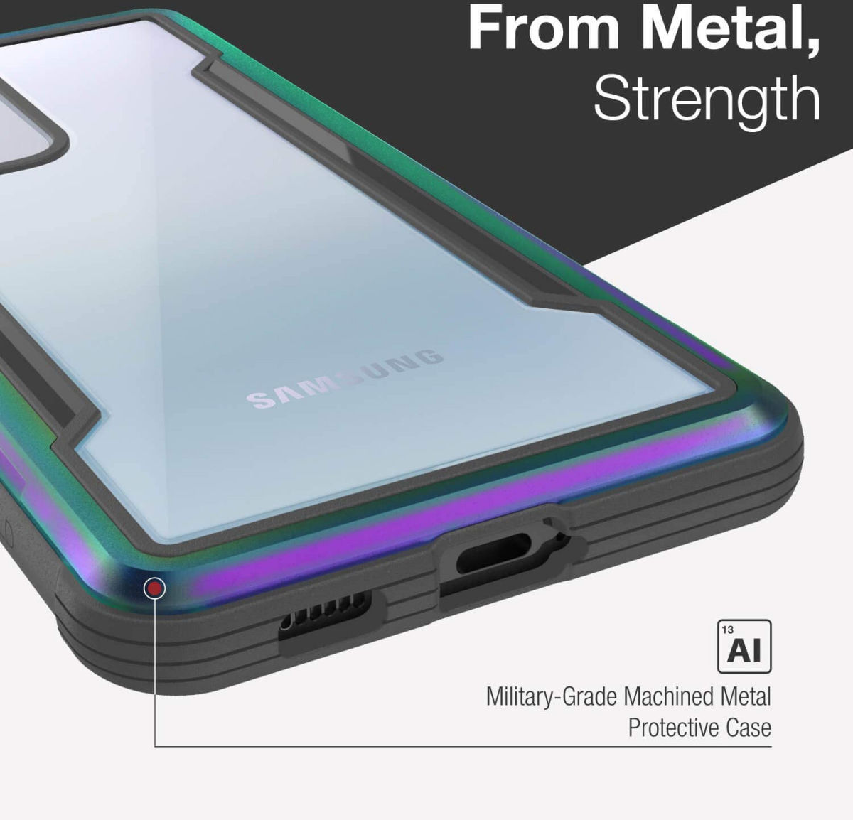 Raptic Shield Samsung Galaxy S21 Ultra Hoesje Transparant/Iridescent ...