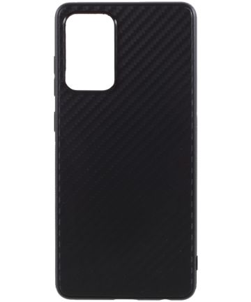 Samsung Galaxy A72 Hoesje Dun TPU Carbon Fiber Back Cover Zwart ...