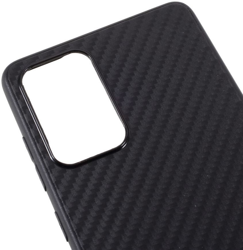 Samsung Galaxy A72 Hoesje Dun TPU Carbon Fiber Back Cover Zwart | gsmpunt