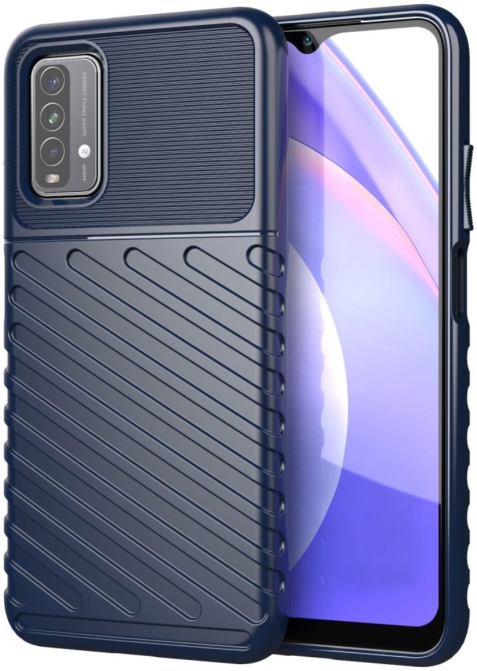 Xiaomi Redmi 9T Thunder Series Hoesje Back Cover TPU Blauw | gsmpunt