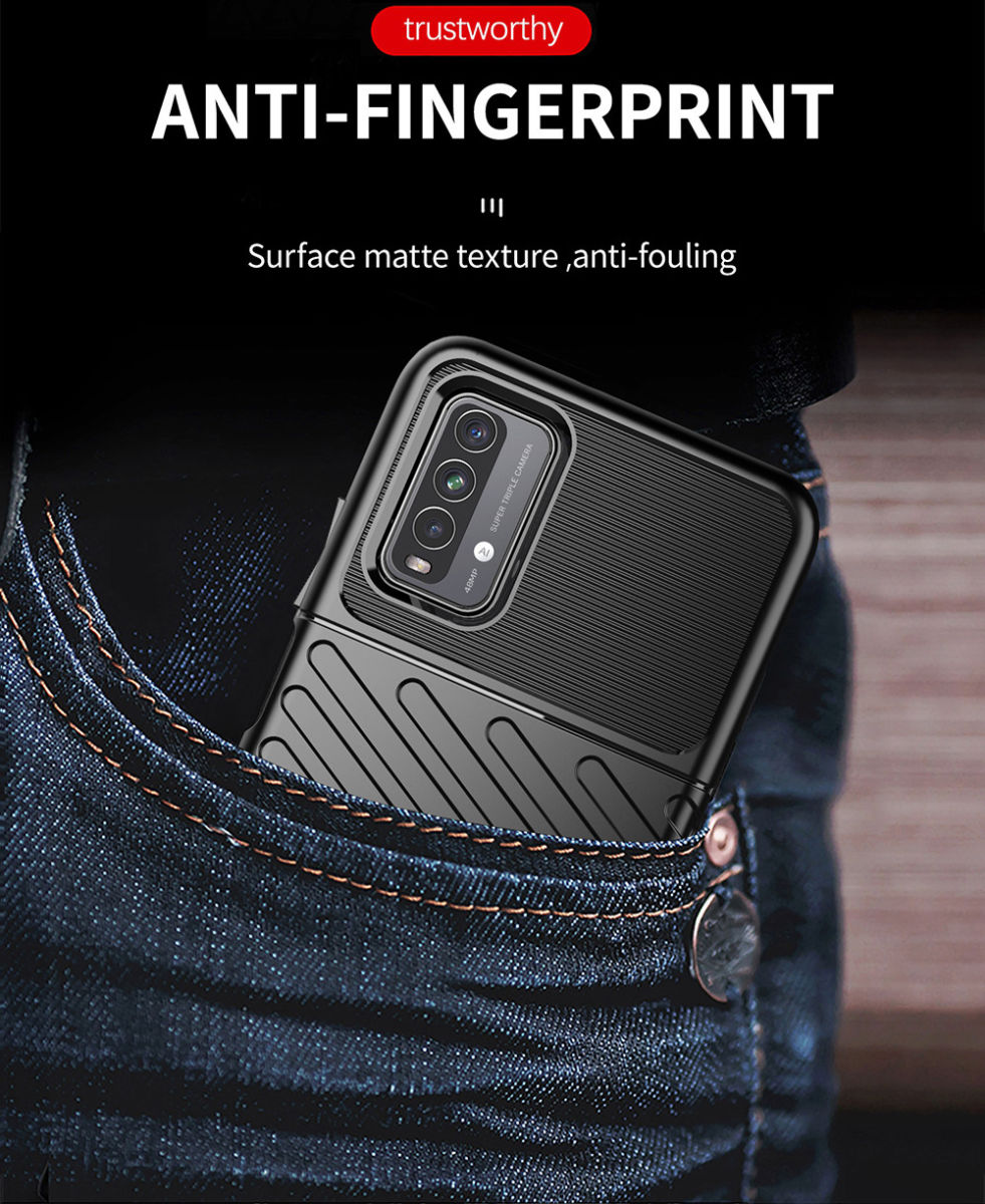 Xiaomi Redmi 9T Thunder Series Hoesje Back Cover TPU Blauw | gsmpunt