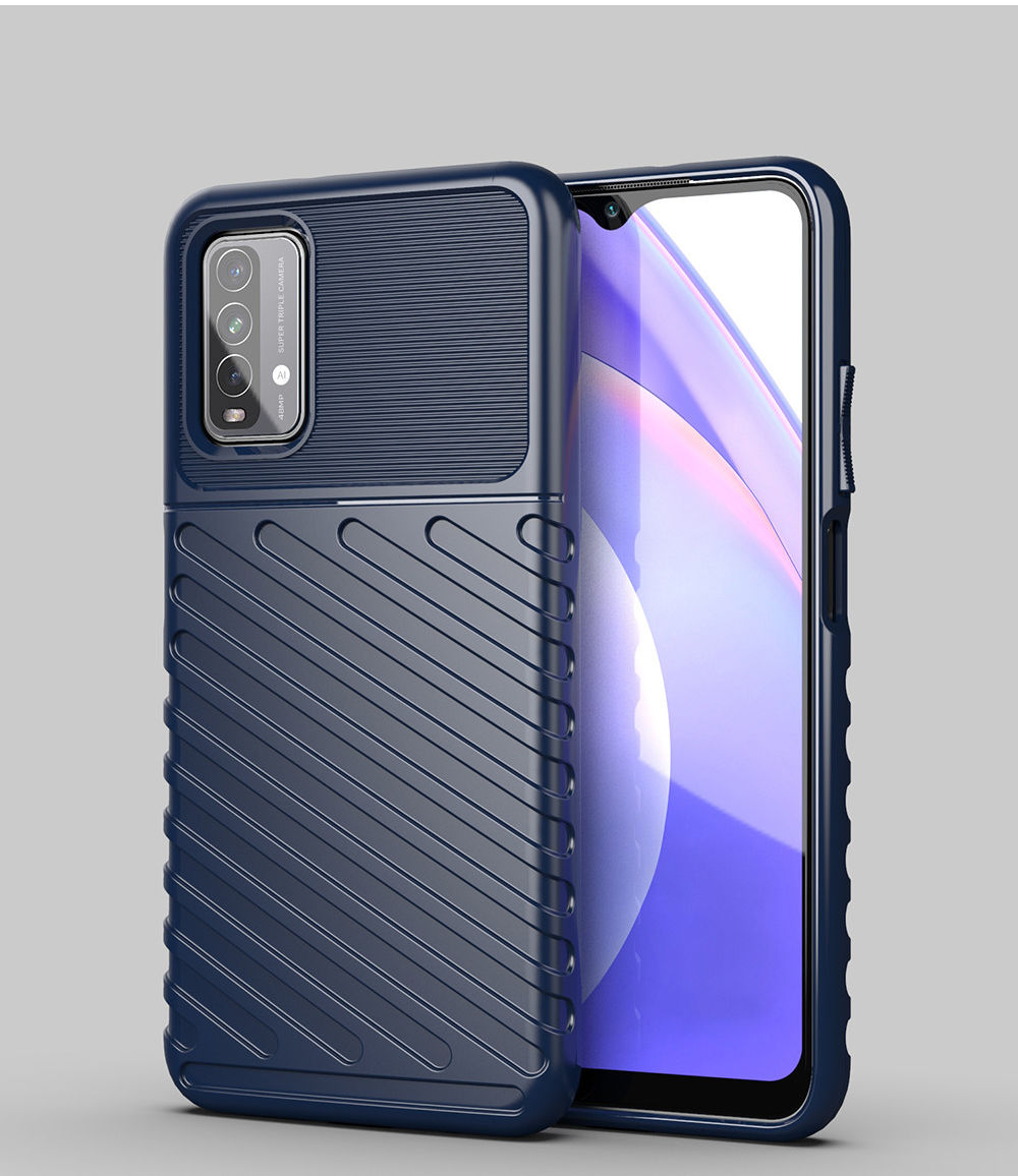 Xiaomi Redmi 9T Thunder Series Hoesje Back Cover TPU Blauw | gsmpunt
