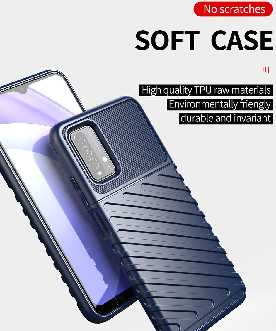 Xiaomi Redmi 9T Thunder Series Hoesje Back Cover TPU Blauw | gsmpunt