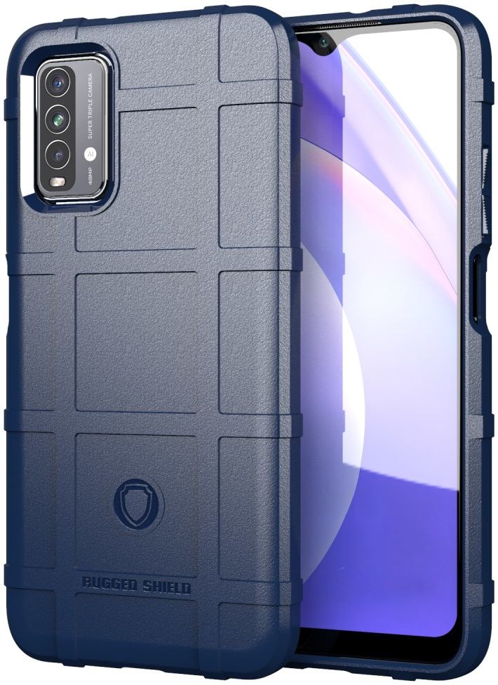 Xiaomi Redmi 9T Hoesje Shock Proof Rugged Shield Back Cover Blauw | gsmpunt