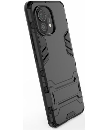 Xiaomi Mi 11 Hoesje Hybride Back Cover met Kickstand Zwart | GSMpunt.nl