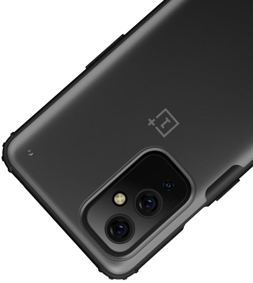 OnePlus 9 Hoesje TPU Hybride Back Cover Mat Transparant Zwart | GSMpunt.nl