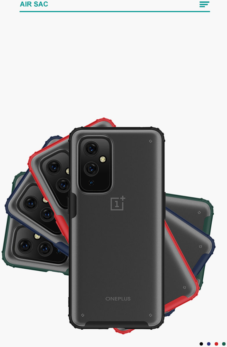 OnePlus 9 Hoesje TPU Hybride Back Cover Mat Transparant Zwart | GSMpunt.nl