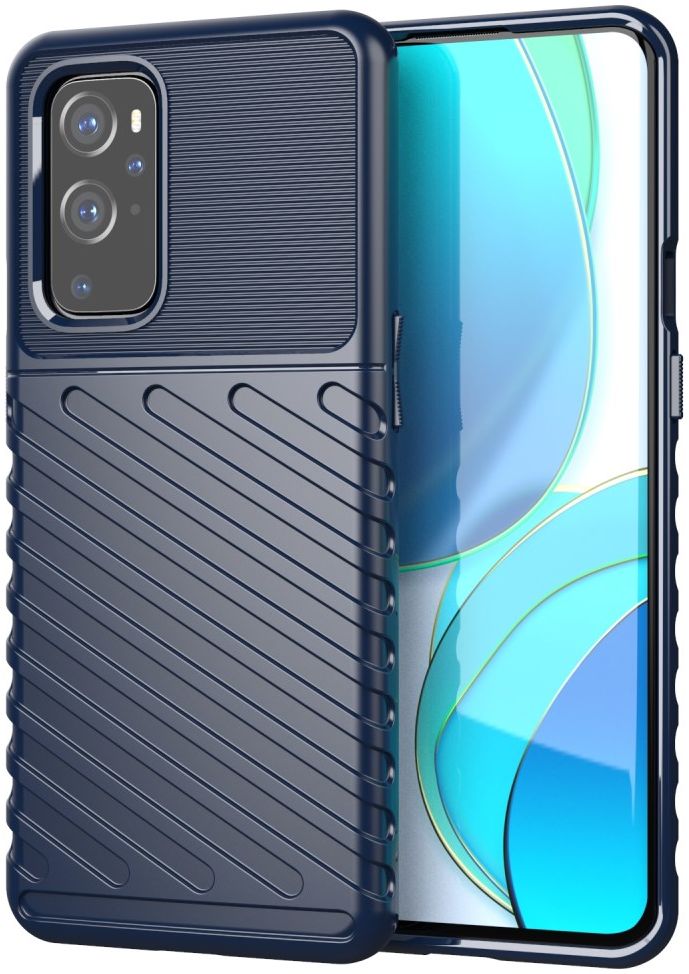OnePlus 9 Pro Hoesje Twill Thunder Texture Back Cover Blauw | GSMpunt.nl
