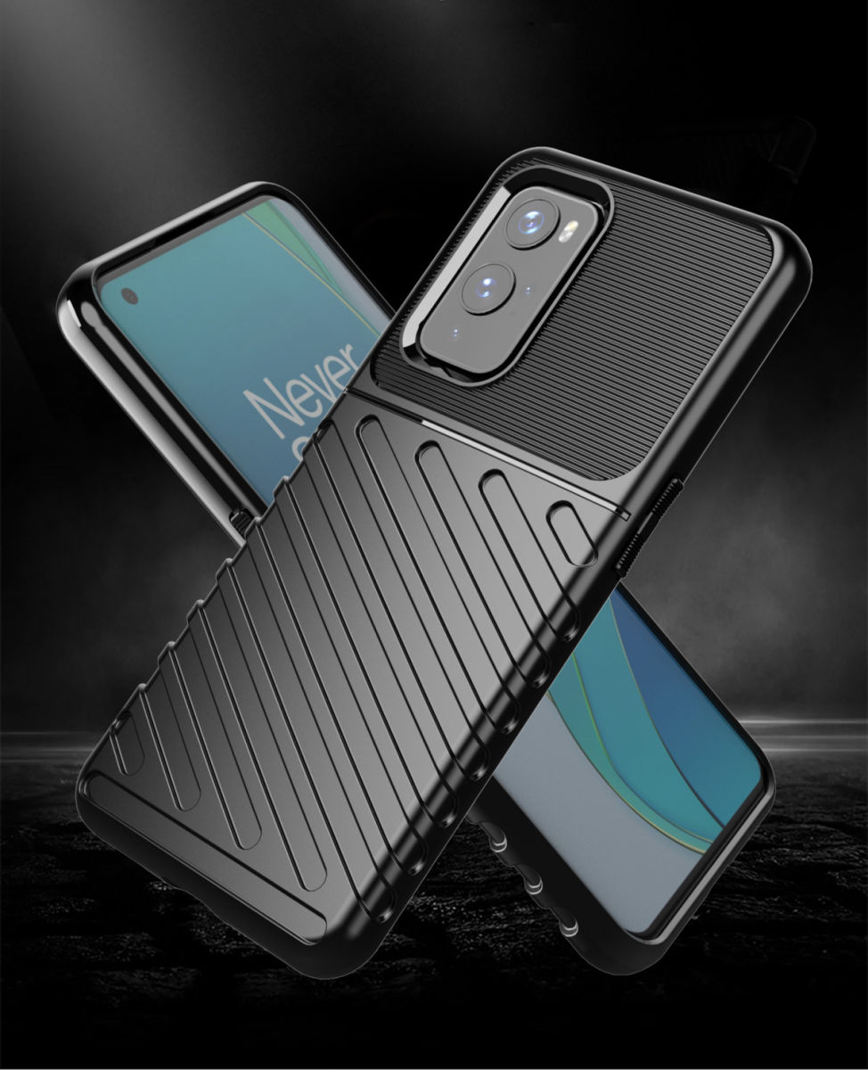 OnePlus 9 Hoesje Twill Thunder Texture Back Cover Zwart | gsmpunt