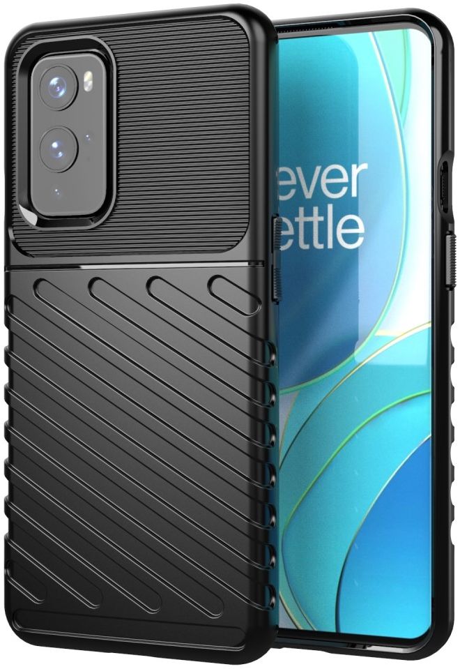 OnePlus 9 Hoesje Twill Thunder Texture Back Cover Zwart | gsmpunt