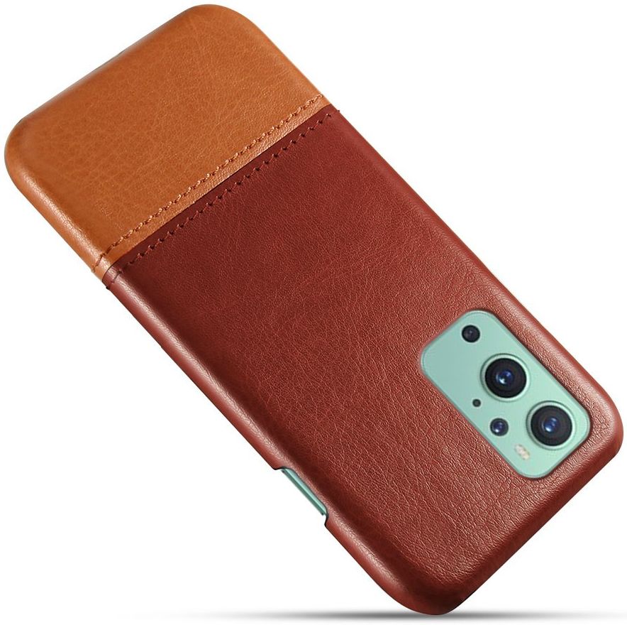 OnePlus 9 Hoesje met Kunstleer Coating Back Cover Bruin | gsmpunt