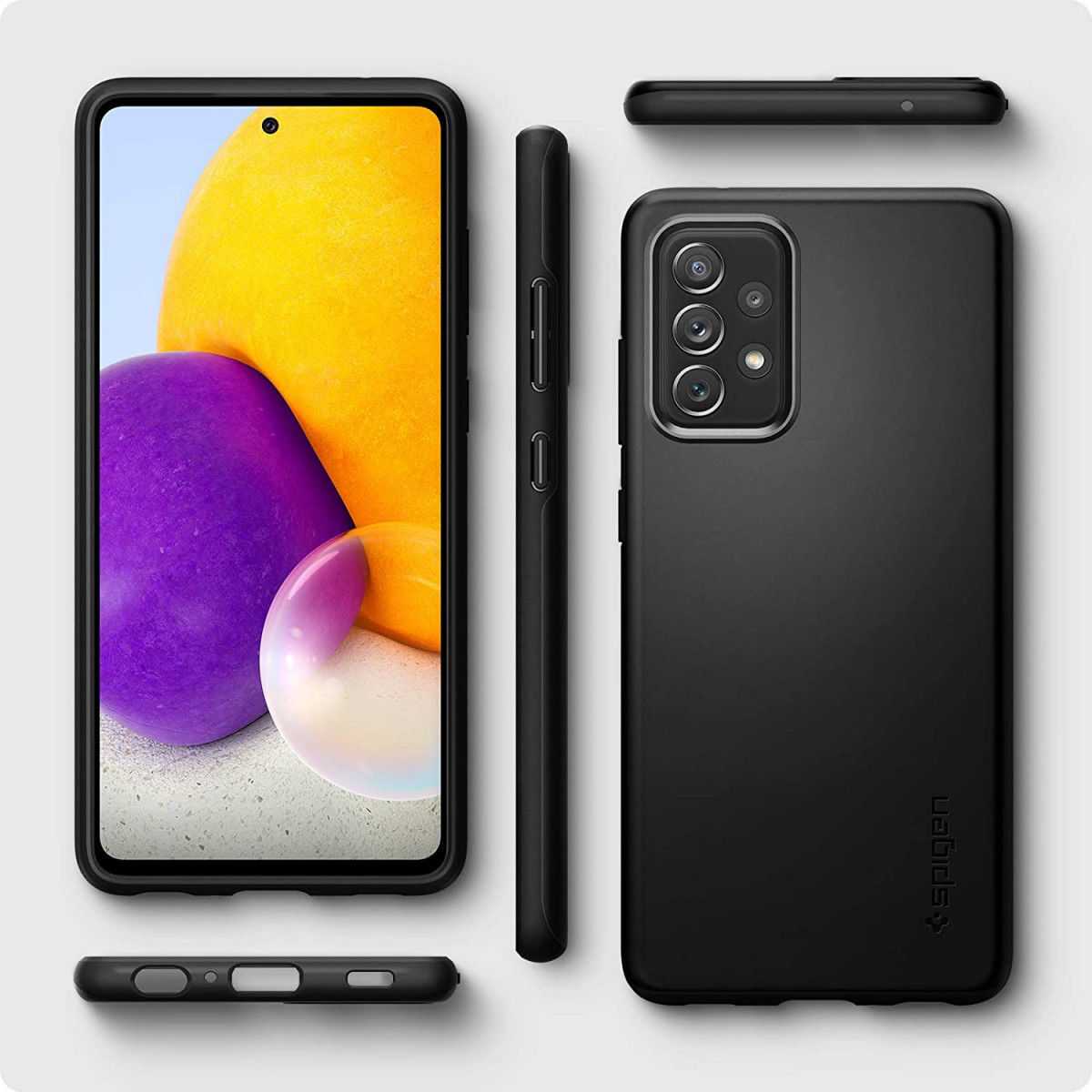 Spigen Thin Fit Samsung Galaxy A72 Hoesje Back Cover Zwart | gsmpunt