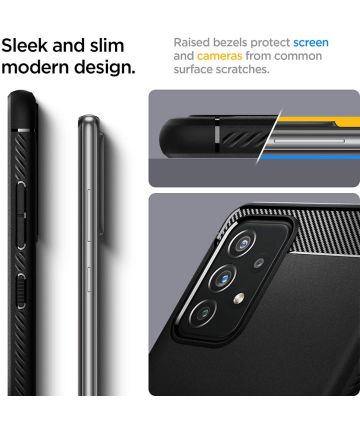 Spigen Rugged Armor Samsung Galaxy A72 Hoesje Back Cover Zwart | GSMpunt.nl