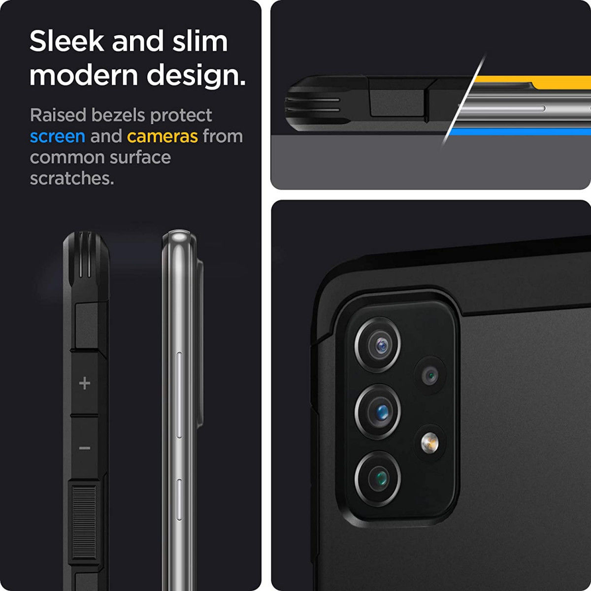 Spigen Tough Armor Samsung Galaxy A72 Hoesje Back Cover Zwart | gsmpunt