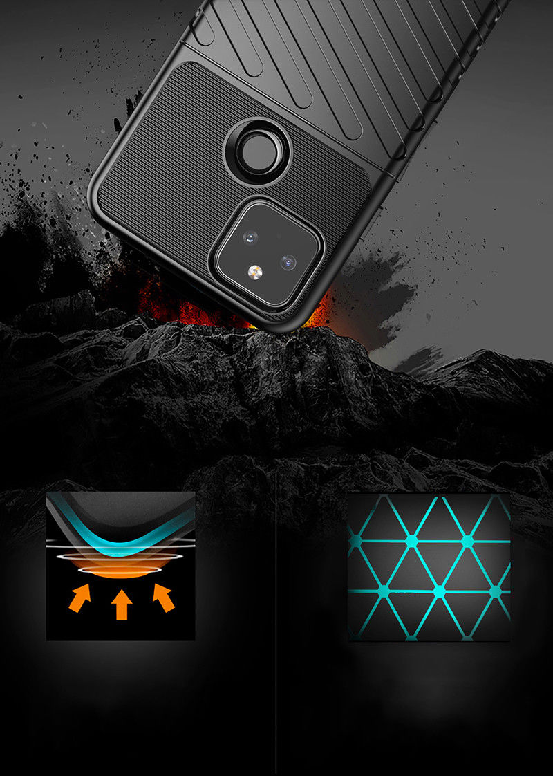 Google Pixel 5a Hoesje Twill Thunder Texture TPU Back Cover Blauw ...