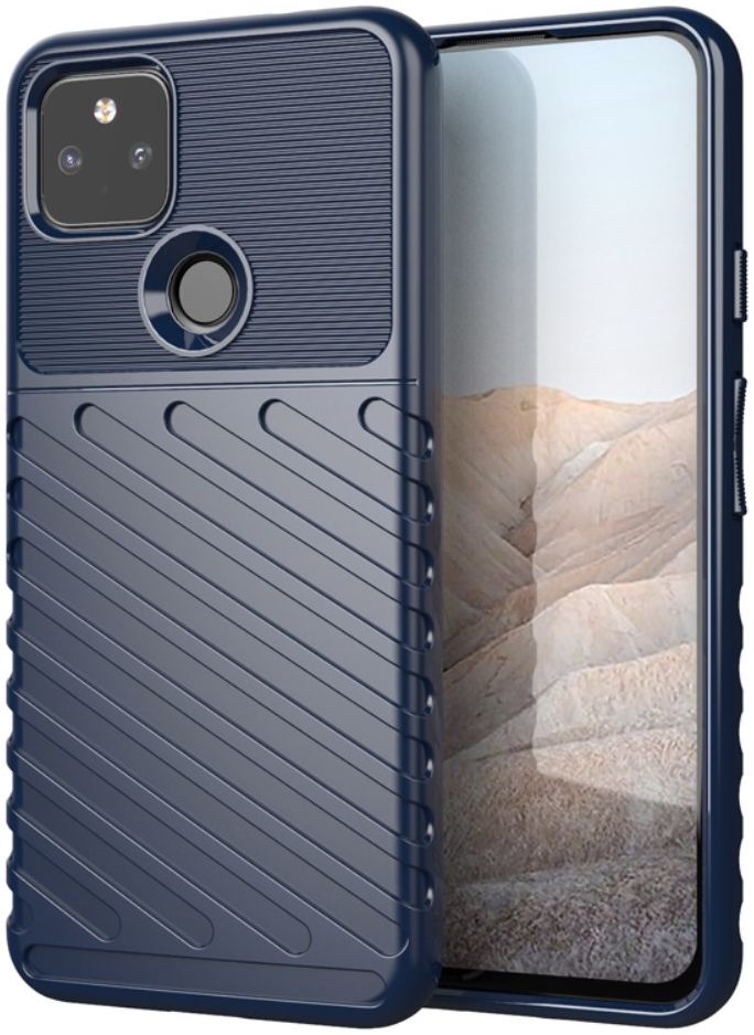 Google Pixel 5a Hoesje Twill Thunder Texture TPU Back Cover Blauw ...