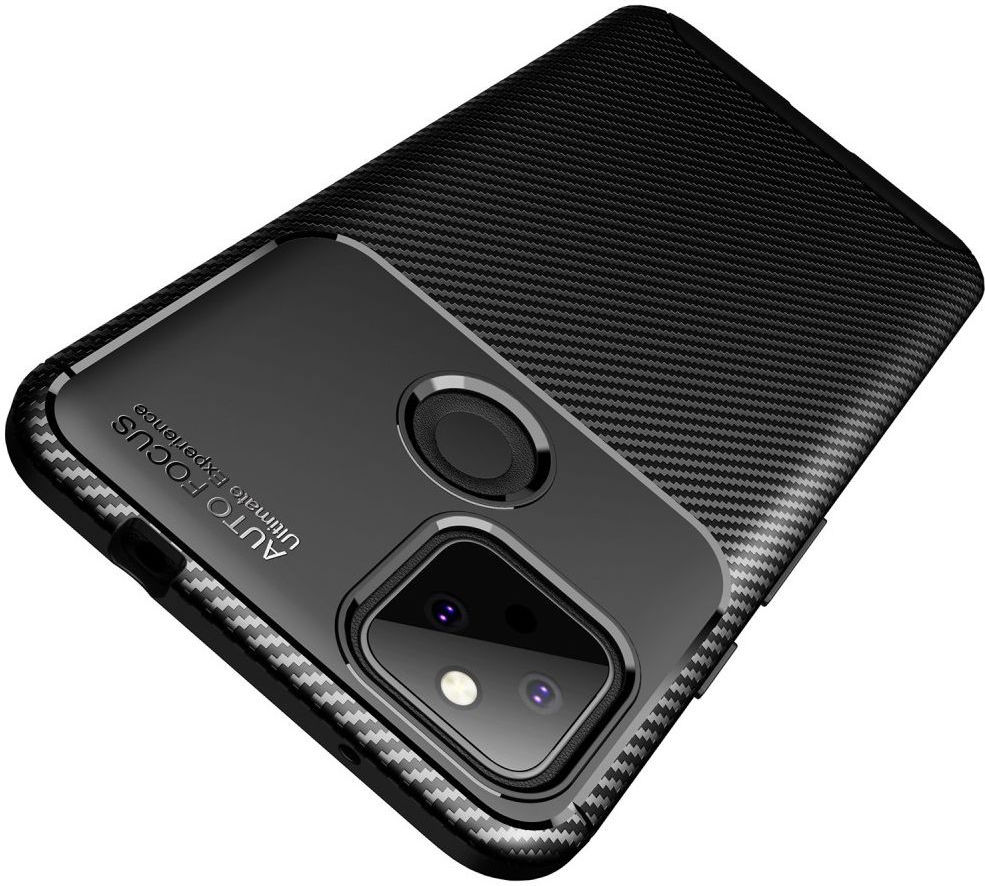 Google Pixel 5a Hoesje Siliconen Carbon TPU Back Cover Blauw | GSMpunt.nl