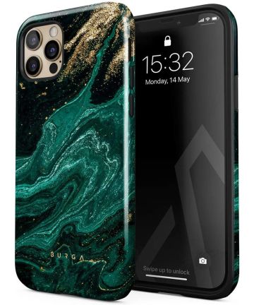 Burga Tough Case iPhone 12 Pro Max Hoesje Emerald Pool Print | GSMpunt.nl